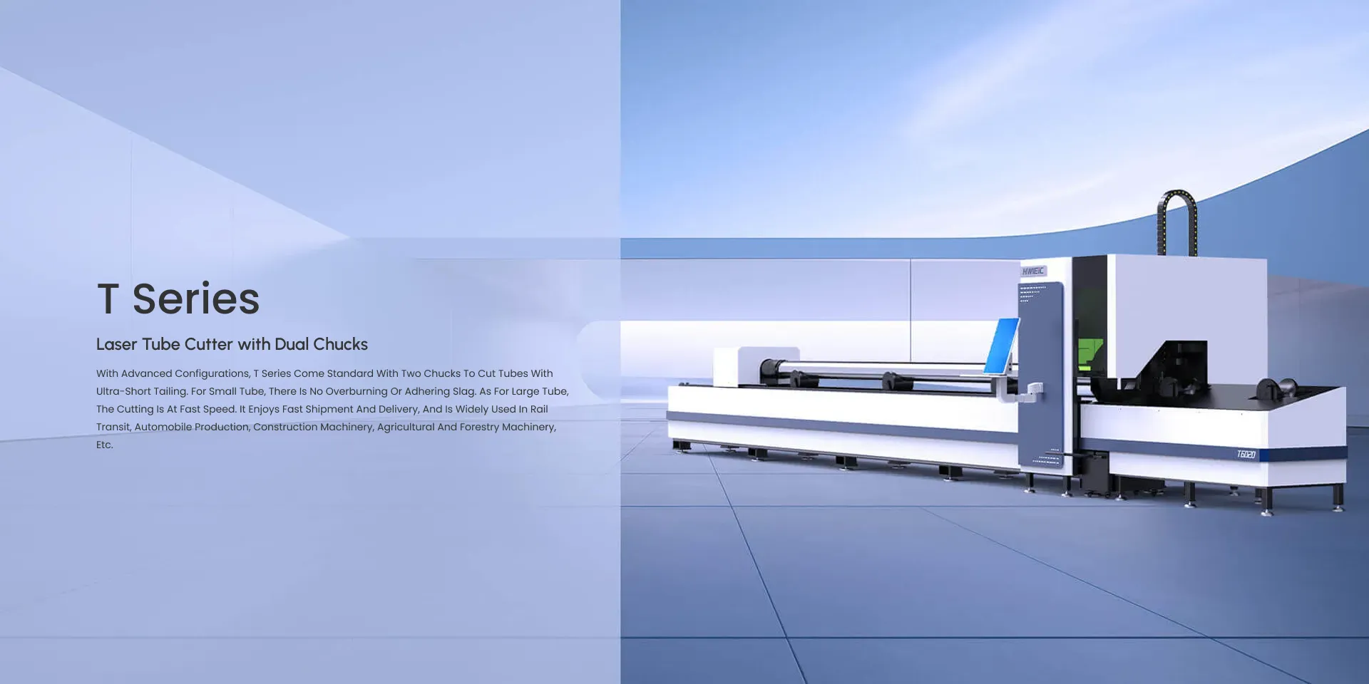 T Series Laser Tube Cutter with Dual Chucks